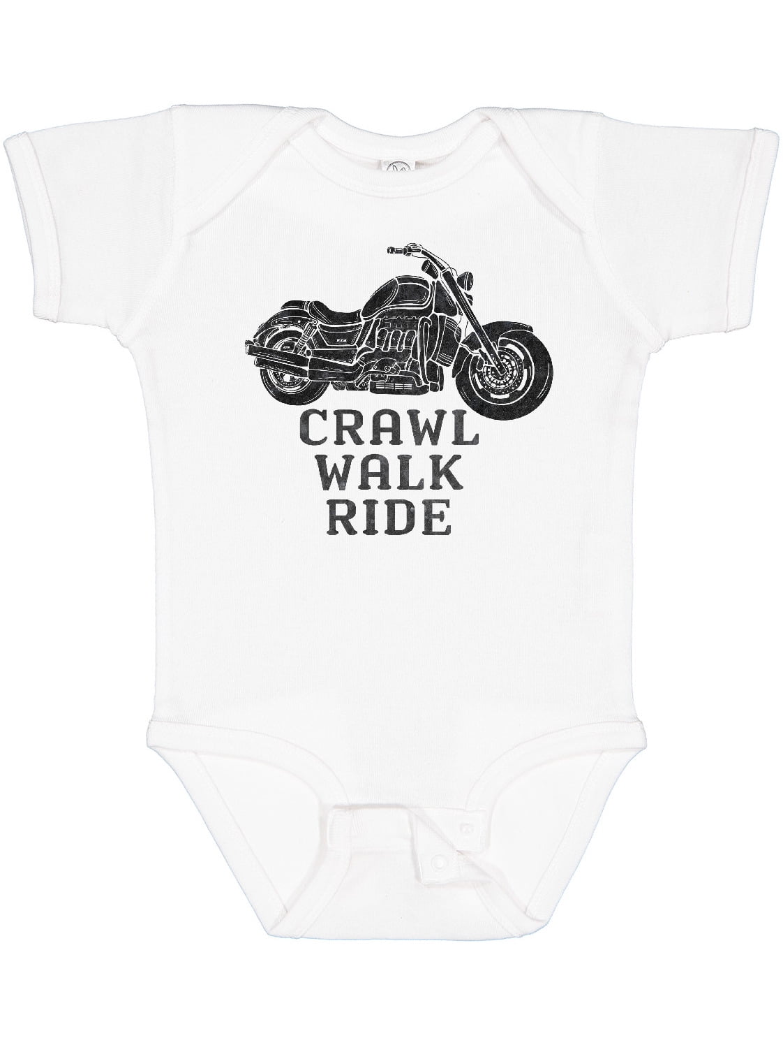 Inktastic Crawl Walk Ride Motorcycle Boys or Girls Baby Bodysuit ...