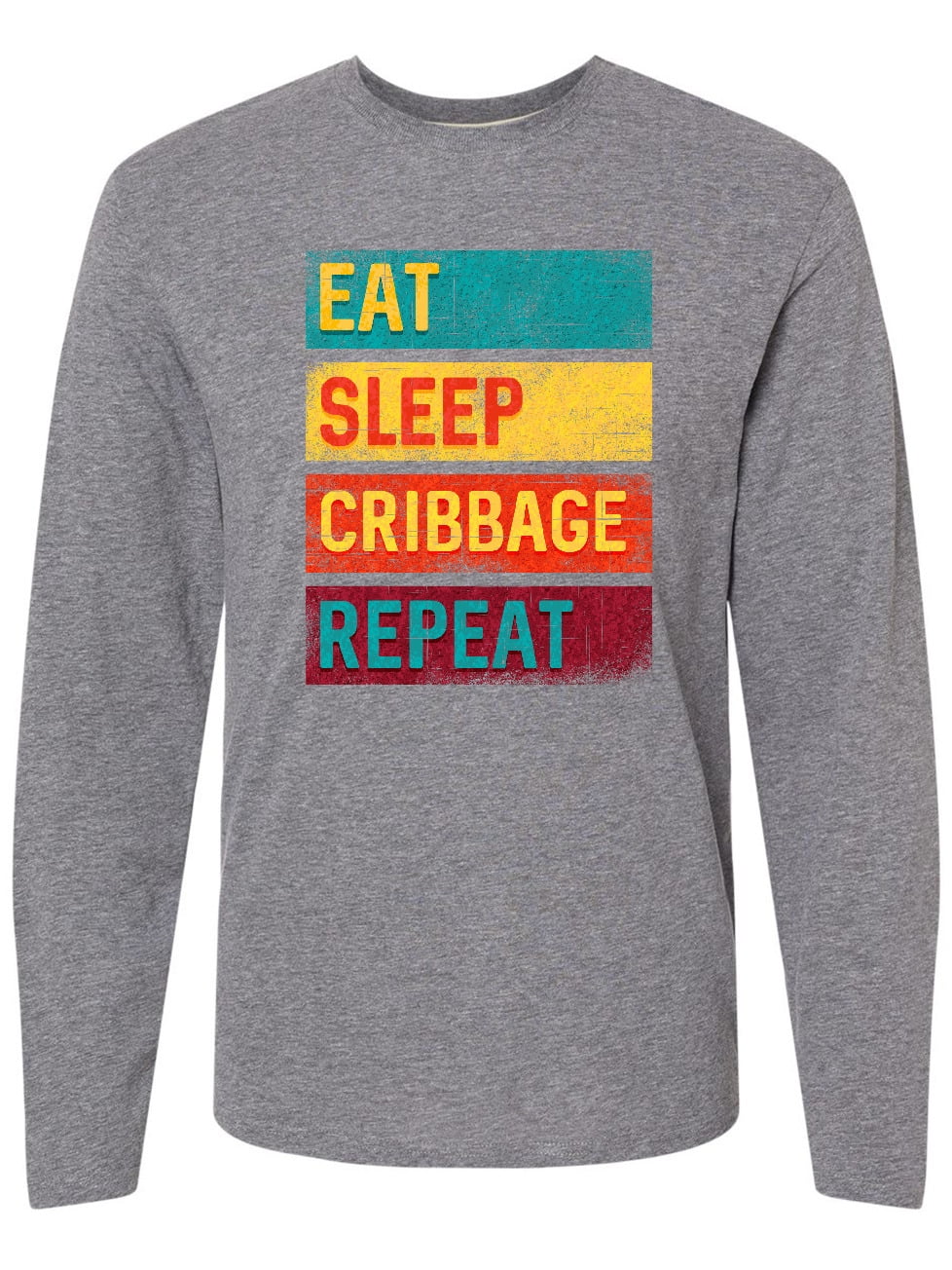 Inktastic Cribbage Player Gift Eat Sleep Cribbage Repeat Long Sleeve T ...