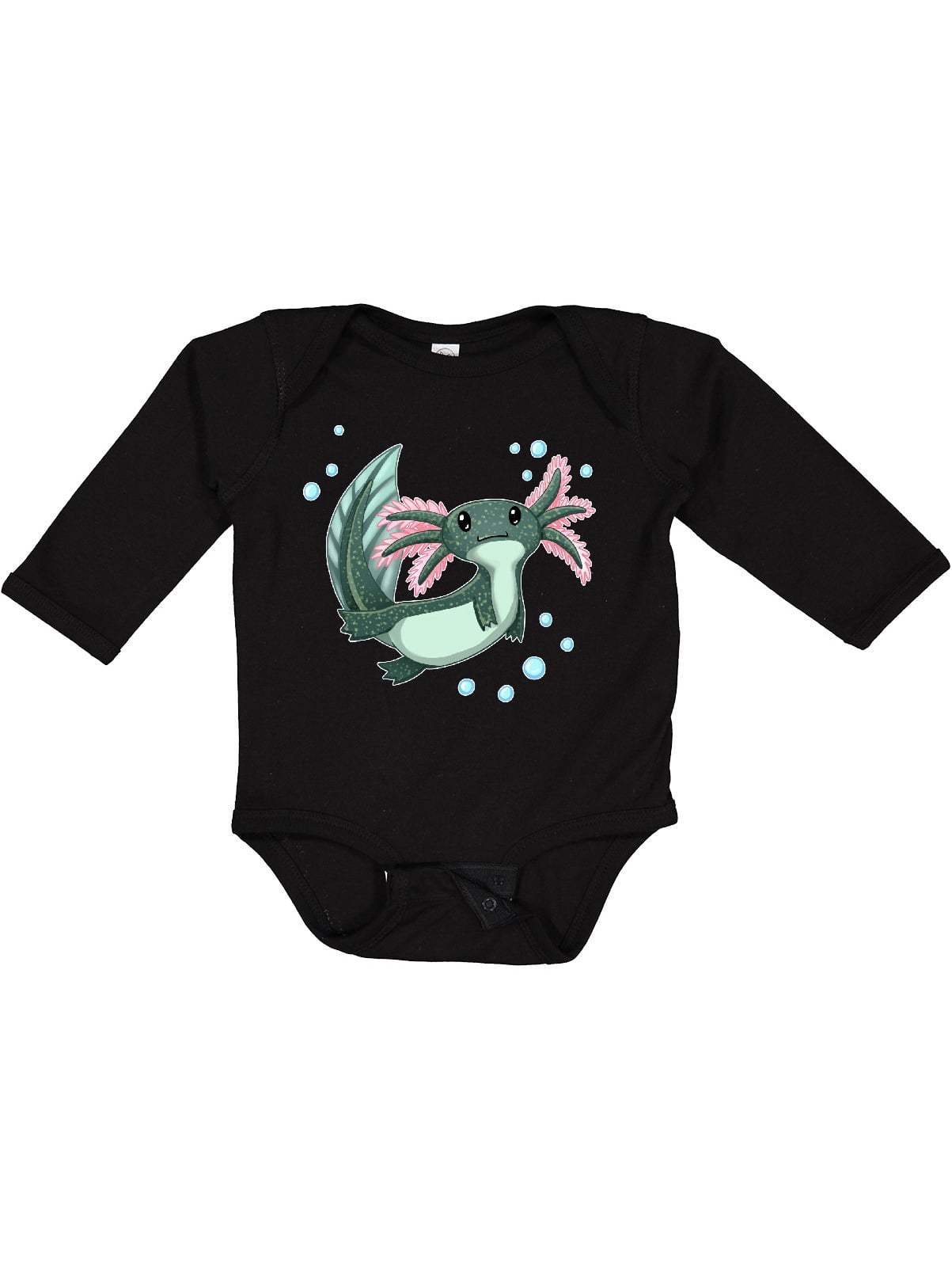Inktastic Cute Axolotl Swimming with Bubbles Boys or Girls Long Sleeve ...