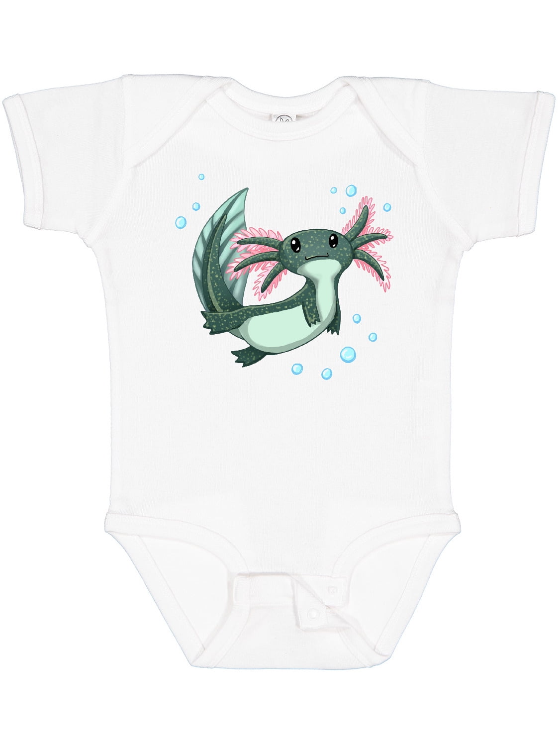 Inktastic Cute Axolotl swimming with bubbles Boys or Girls Baby ...