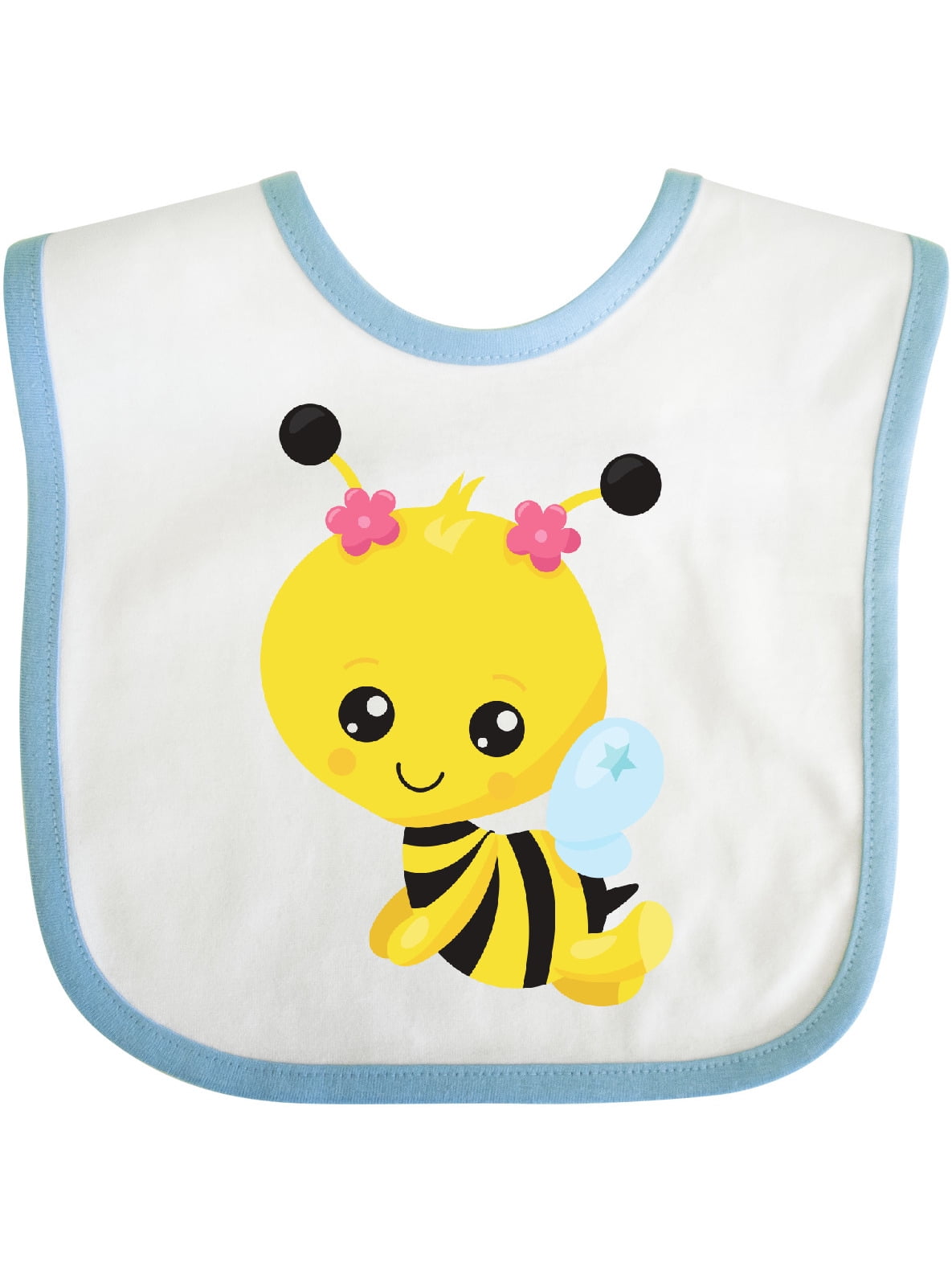 Inktastic Cute Bee, Little Bee, Honey Bee, Flowers Girls Baby Bib ...