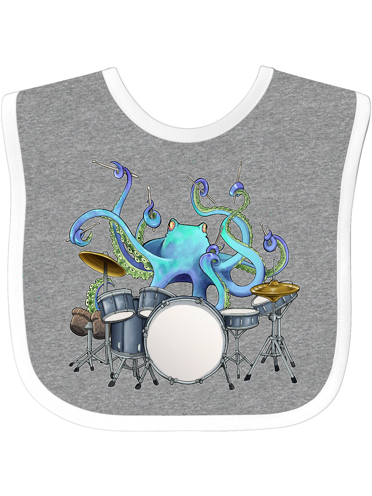 Inktastic Cute Blue Octopus Drumming Boys or Girls Baby Bib - Walmart.com