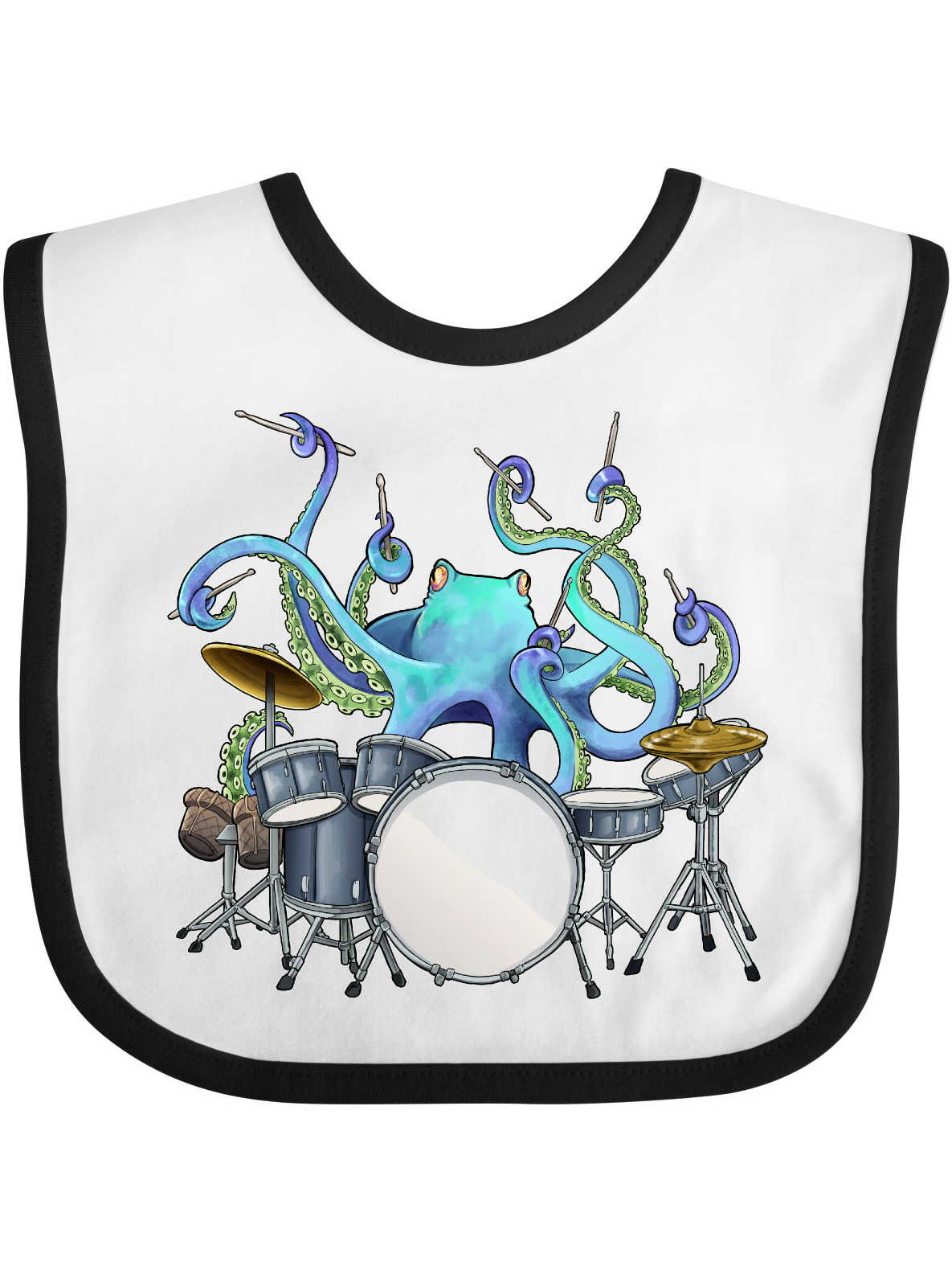 Inktastic Cute Blue Octopus Drumming Boys or Girls Baby Bib - Walmart.com