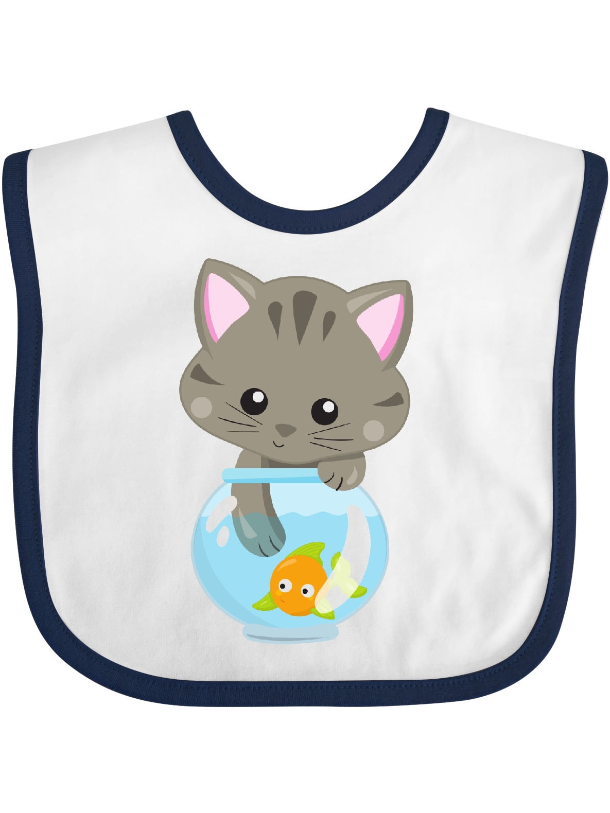 Inktastic Cute Cat, Little Cat, Kitty, Kitten, Fish Bowl Girls Baby Bib ...