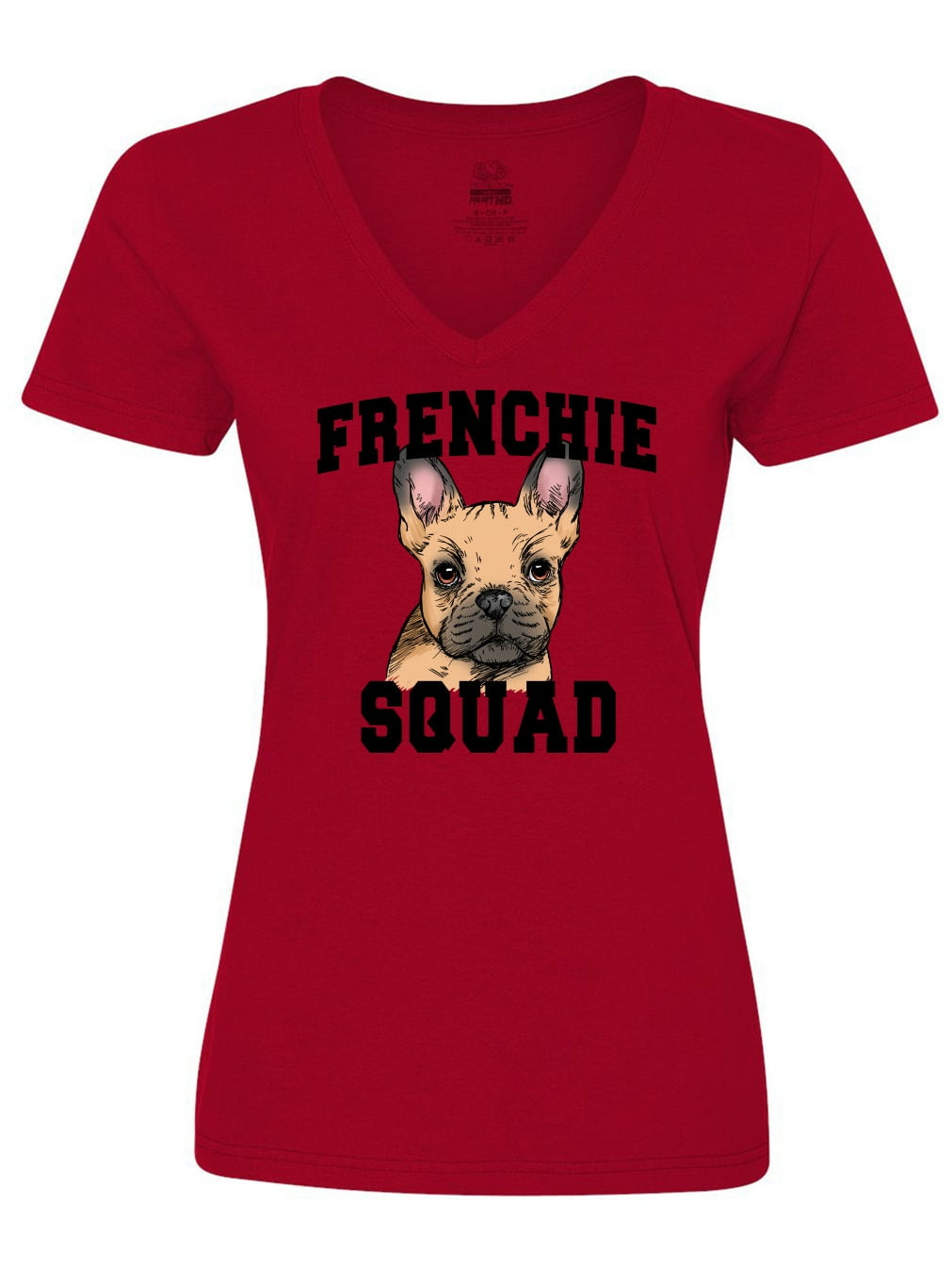 Inktastic Cute French Bulldog Frenchie Squad Women's V-Neck T-Shirt ...