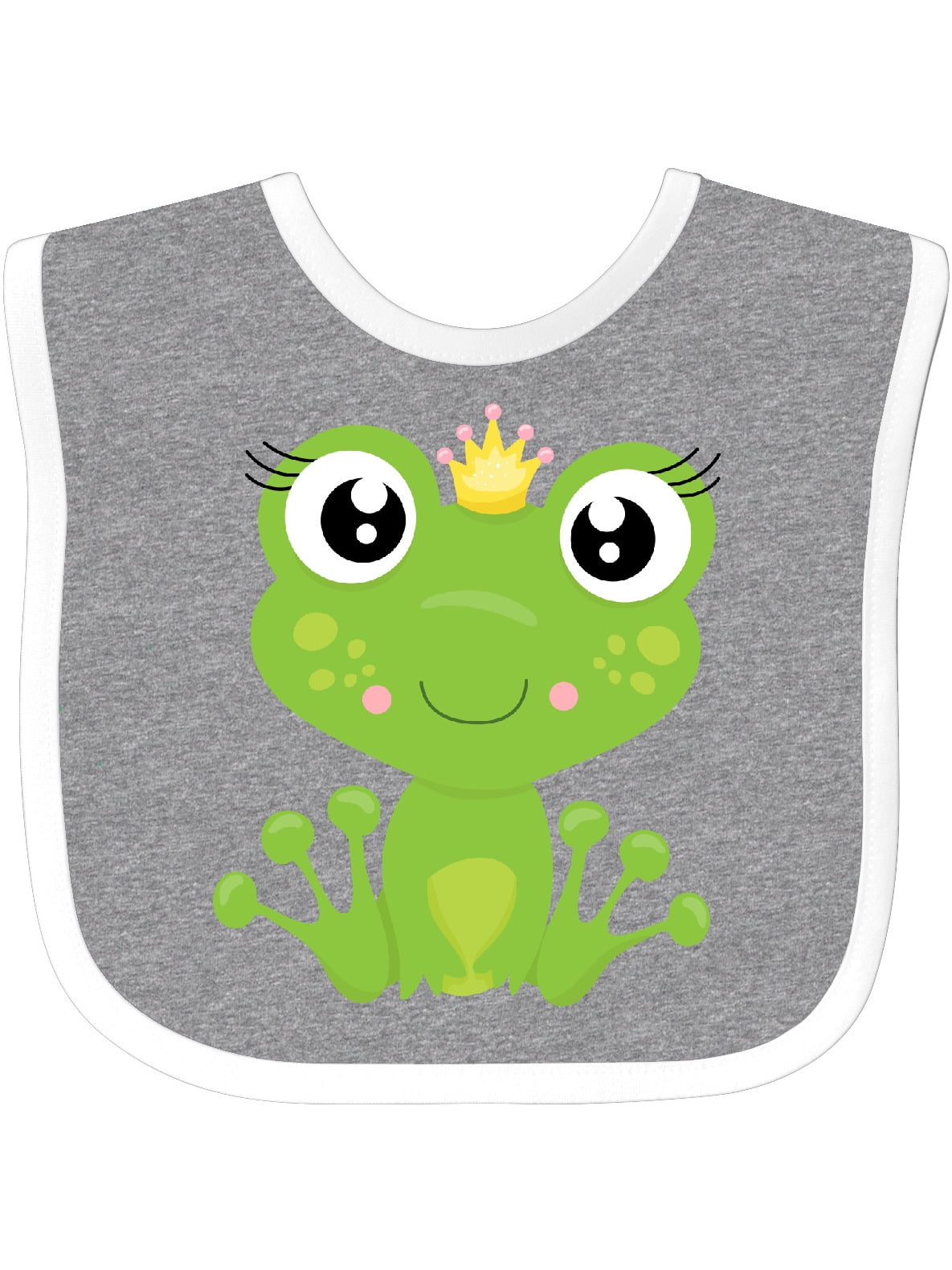 Inktastic Cute Frog, Green Frog, Frog Princess, Crown Girls Baby Bib ...