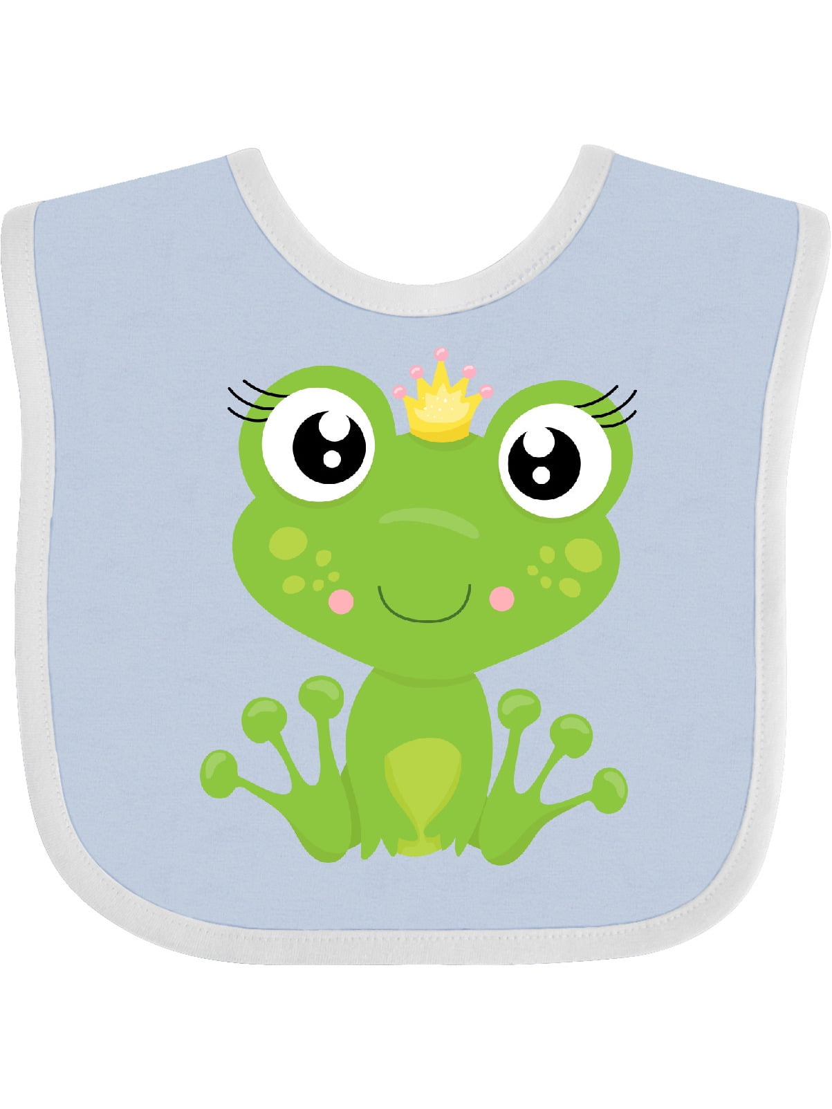 Inktastic Cute Frog, Green Frog, Frog Princess, Crown Girls Baby Bib ...