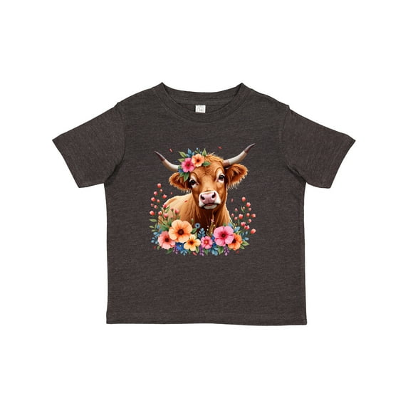 Inktastic Cute Highland Cow with Roses Floral Scottish Farm Western ...