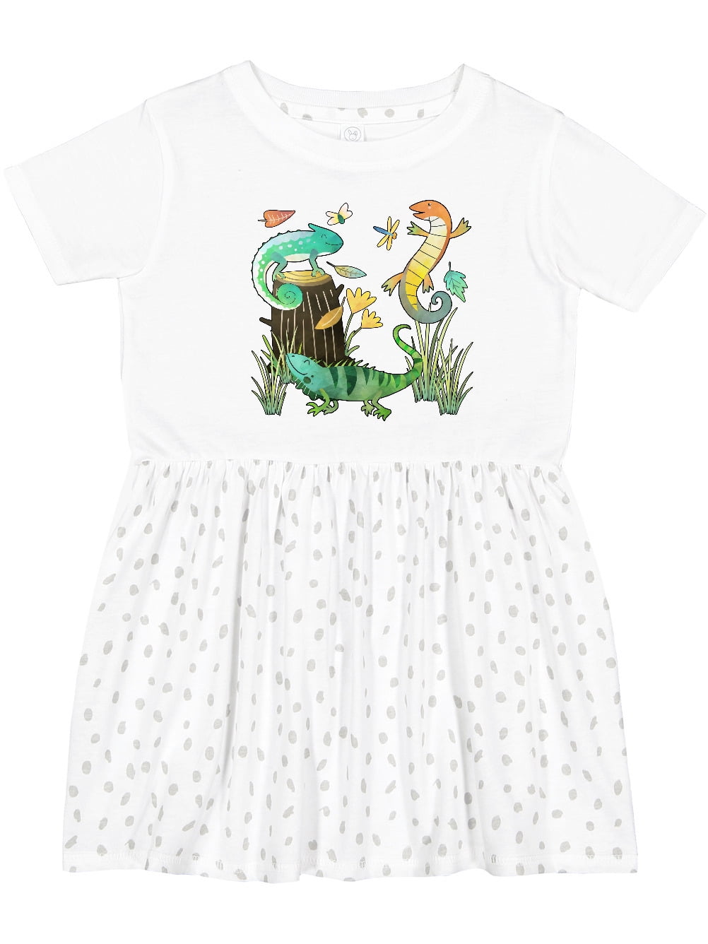 Inktastic Cute Lizards Hanging out Girls Toddler Dress - Walmart.com