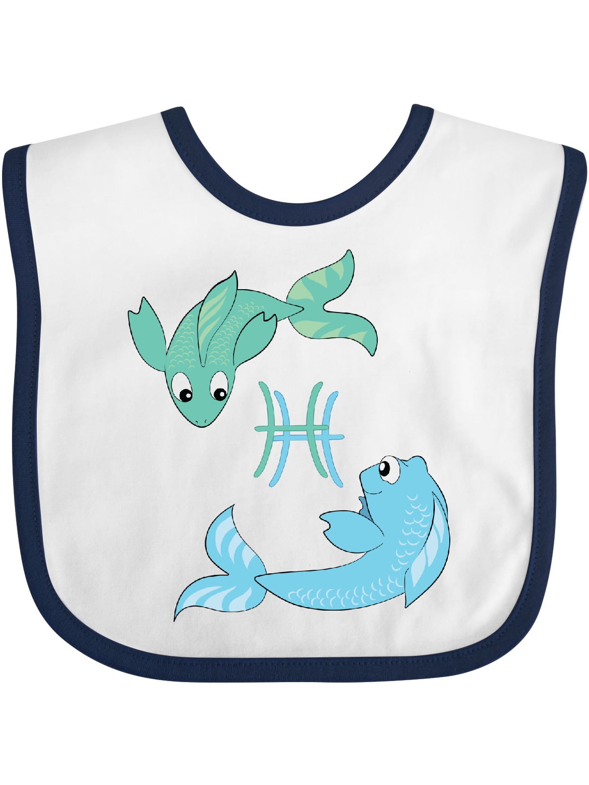 Inktastic Cute Pisces the Fish Zodiac Sign Boys or Girls Baby Bib ...