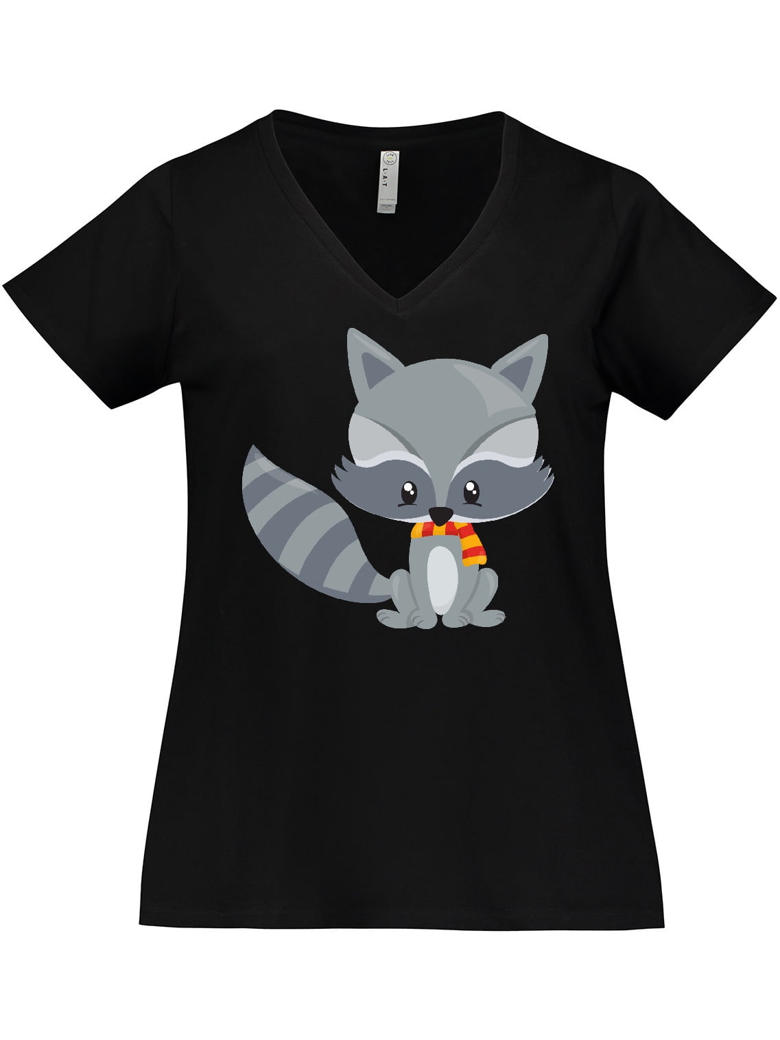 Inktastic Cute Raccoon Wearing A Striped Scarf, Gray Raccoon Women's ...