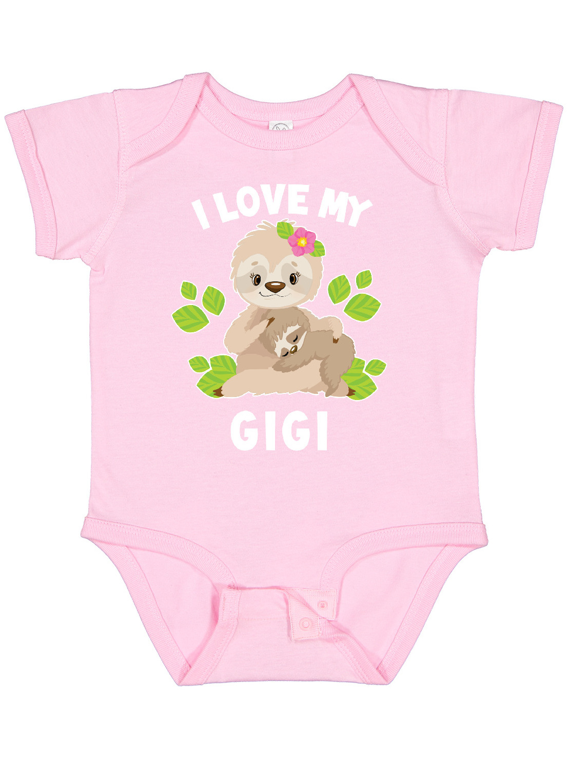 Inktastic Cute Sloth I Love My Gigi and Green Leaves Boys or Girls Baby Bodysuit - Walmart.com