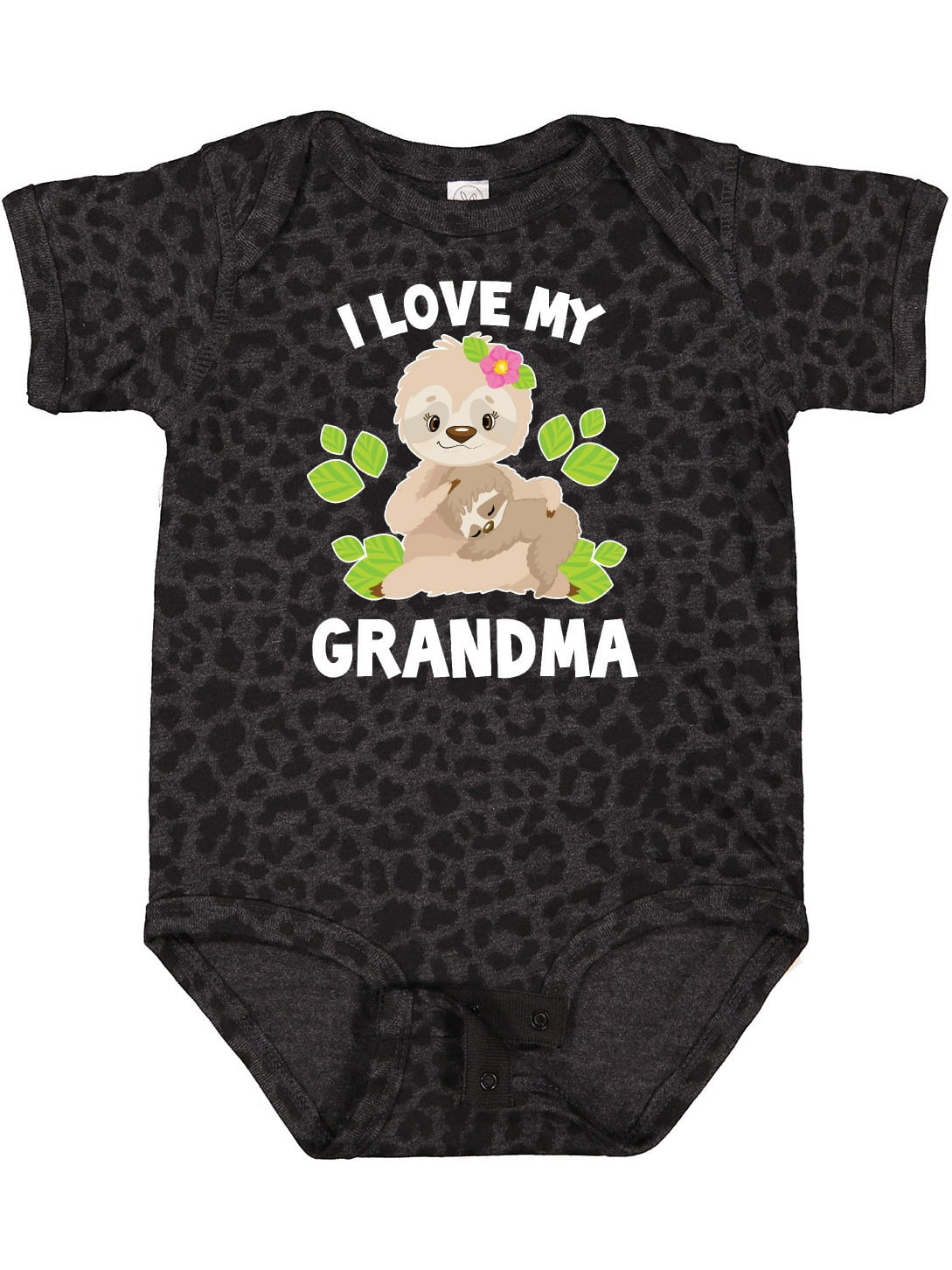 Inktastic Cute Sloth I Love My Grandma with Leaves Boys or Girls Baby Bodysuit - Walmart.com