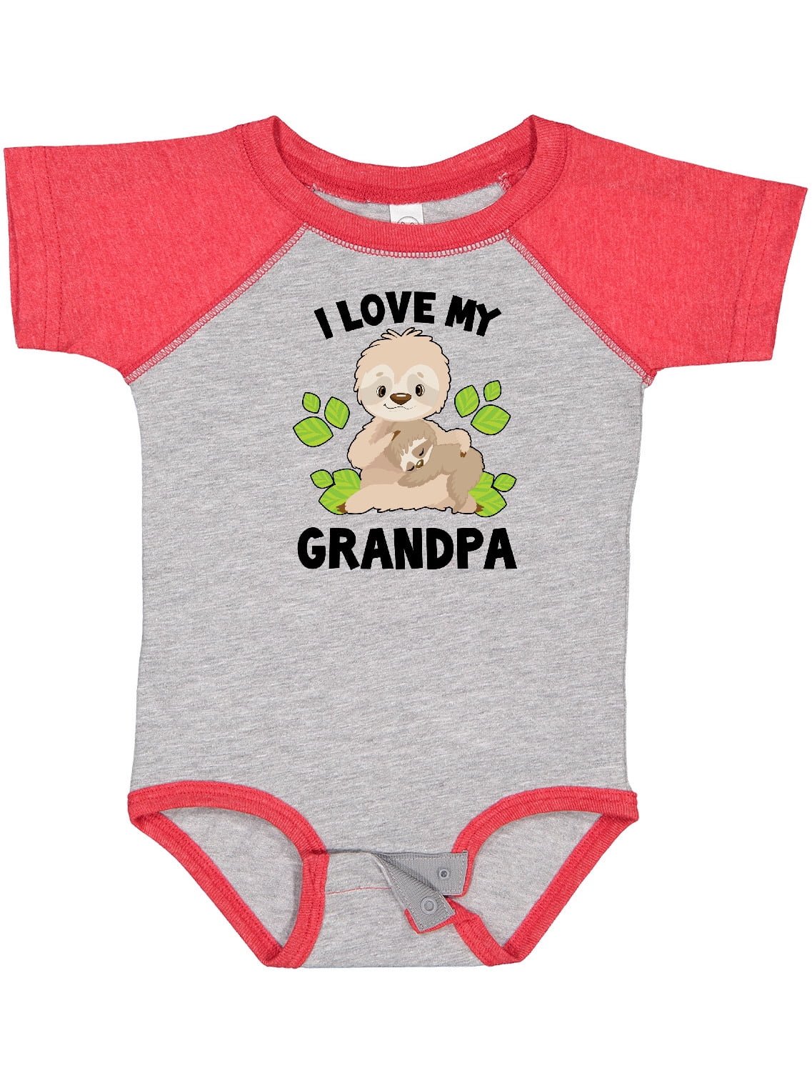 Inktastic Cute Sloth I Love My Grandpa with Green Leaves Boys or Girls Baby Bodysuit - Walmart.com