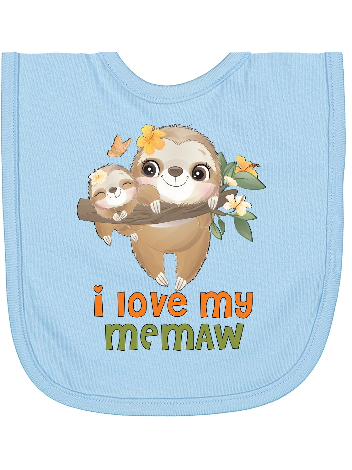 Inktastic Cute Sloth I Love My Memaw Newborn Bib - Walmart.com