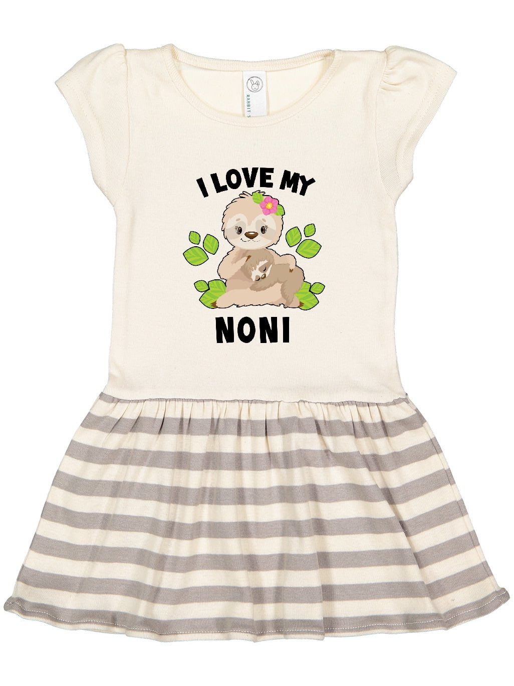 Inktastic Cute Sloth I Love My Noni with Green Leaves Gift Toddler Girl Dress - Walmart.com