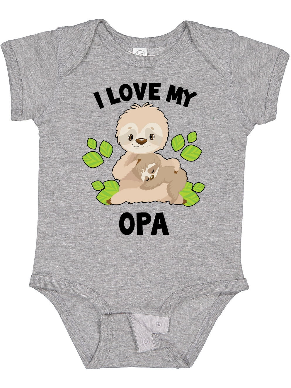 Inktastic Cute Sloth I Love My Opa with Green Leaves Boys or Girls Baby Bodysuit - Walmart.com