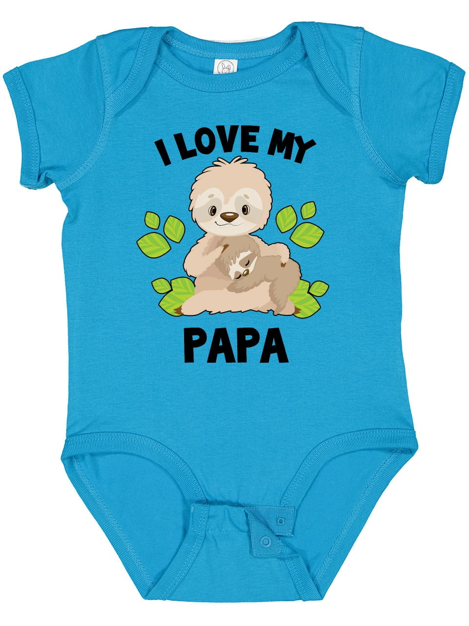 Inktastic Cute Sloth I Love My Papa with Green Leaves Boys or Girls Baby Bodysuit - Walmart.com