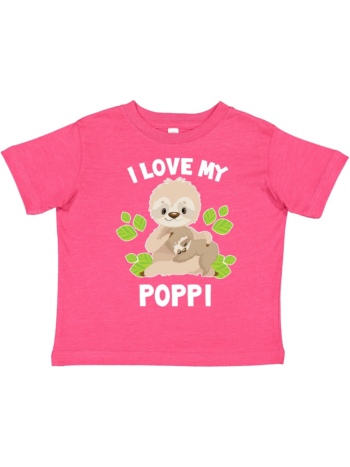 Inktastic Cute Sloth I Love My Poppi with Green Leaves Boys or Girls ...