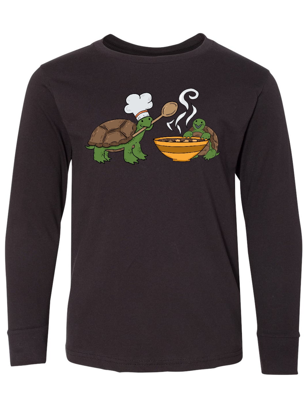 Inktastic Cute Turtle Chefs Making Soup Long Sleeve Youth T-Shirt ...