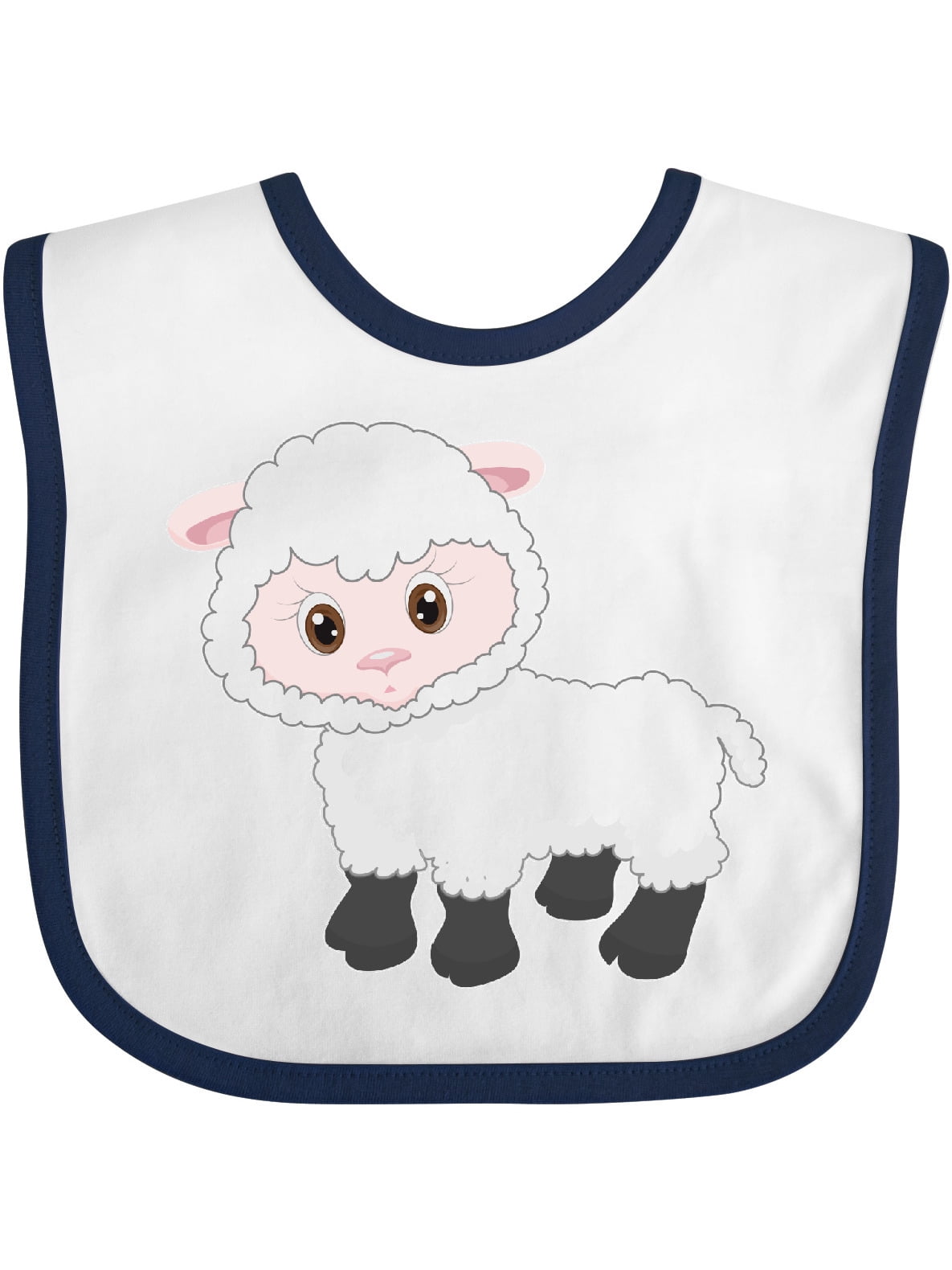 Inktastic Cute White Lamb Boys or Girls Baby Bib - Walmart.com