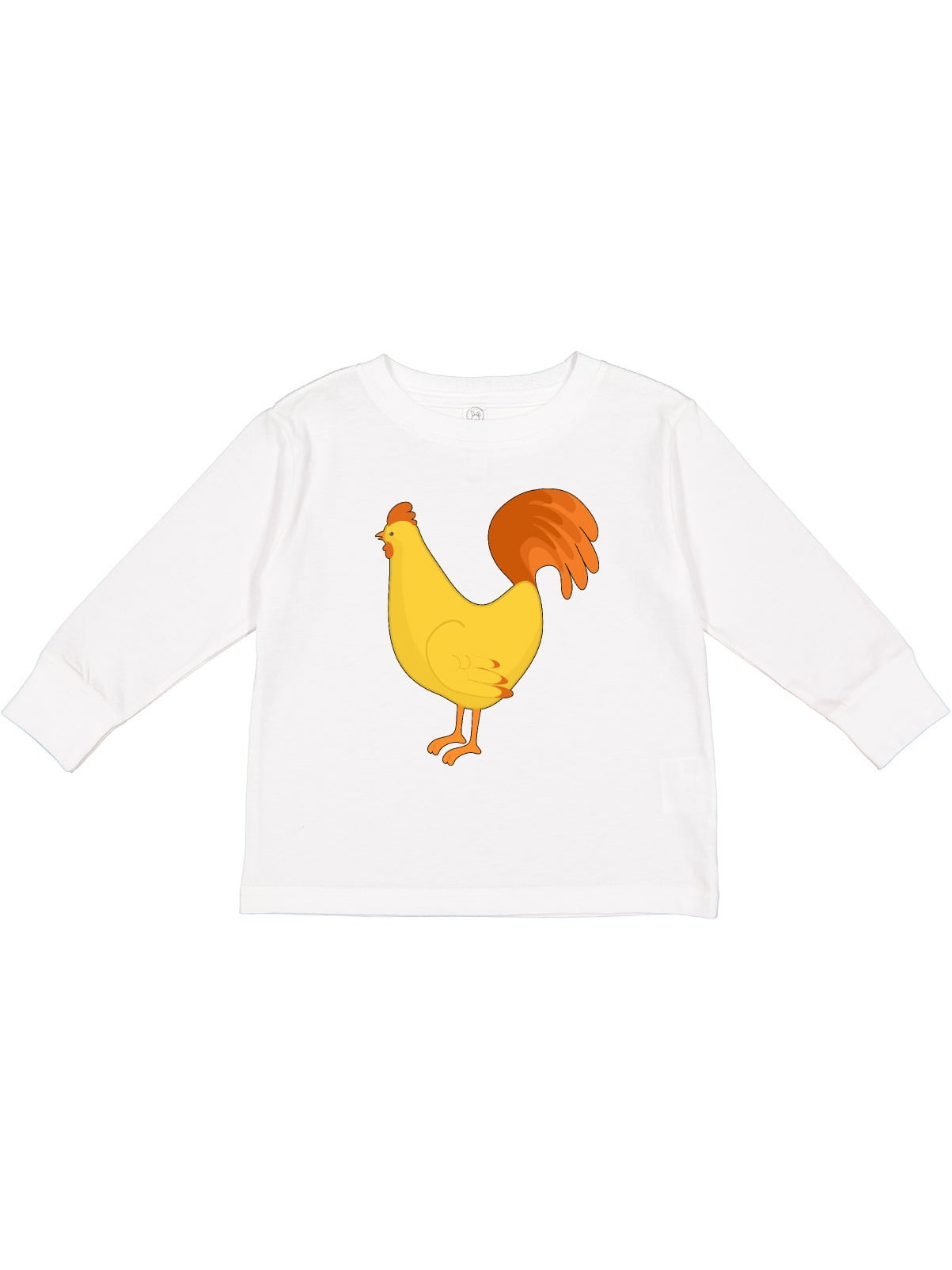 Inktastic Cute Yellow Chicken Boys or Girls Long Sleeve Toddler T-Shirt ...