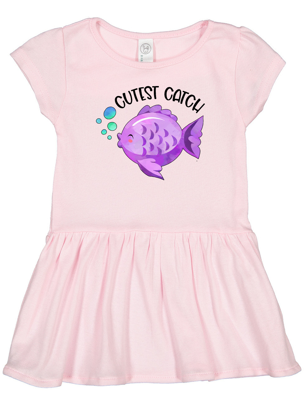 Inktastic Cutest Catch Cute Purple Fish Girls Toddler Dress - Walmart.com