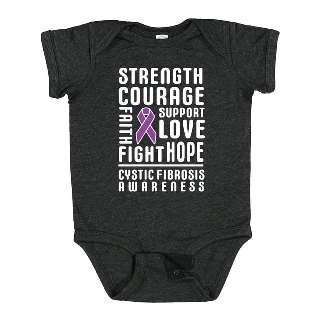 Inktastic Cystic Fibrosis Awareness Strength Courage Support Boys or Girls Baby Bodysuit ...