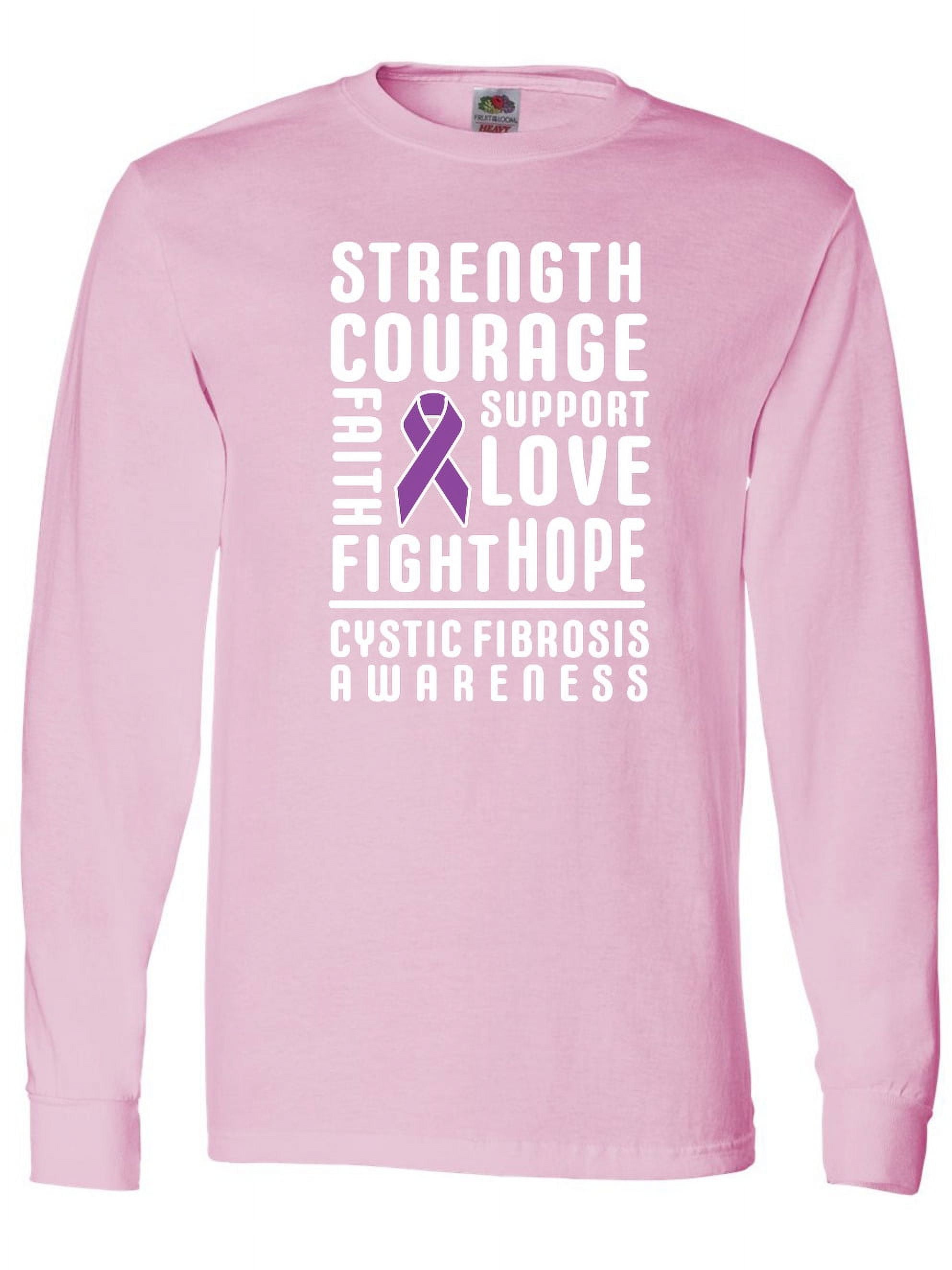 Inktastic Cystic Fibrosis Awareness Strength Courage Support Long Sleeve T-Shirt - Walmart.com