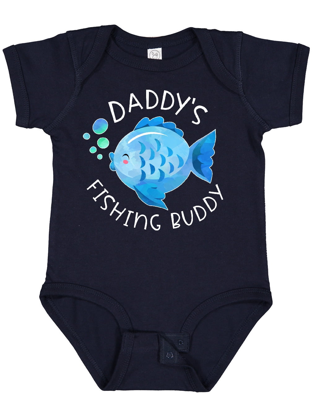 Inktastic Daddy's Fishing Buddy with Cute Blue Fish Boys or Girls Baby ...
