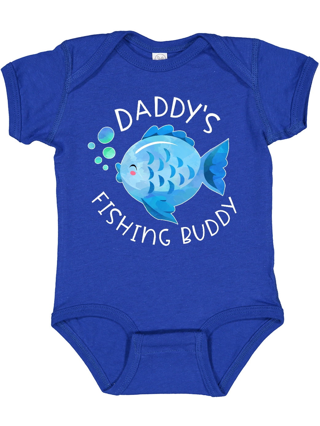 Inktastic Daddy's Fishing Buddy with Cute Blue Fish Boys or Girls Baby ...