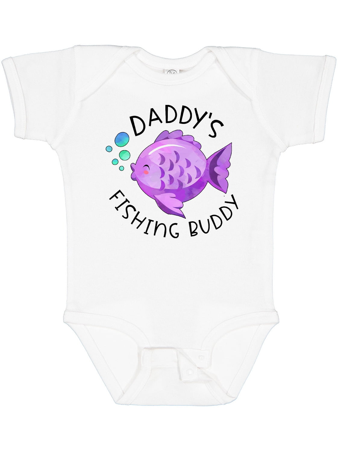 Inktastic Daddy's Fishing Buddy with Cute Purple Fish Boys or Girls ...