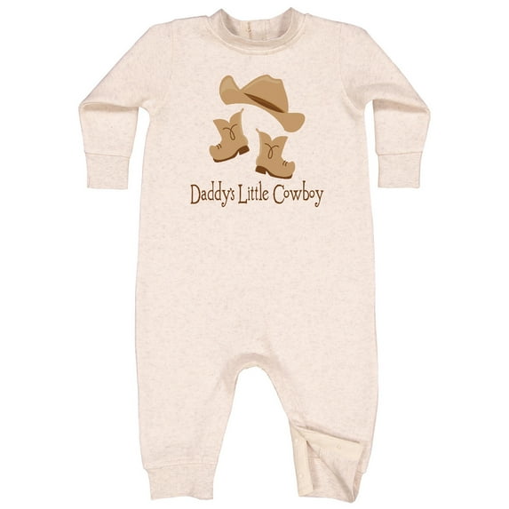 Inktastic Daddy's Little Cowboy Baby Fleece Romper - Walmart.com