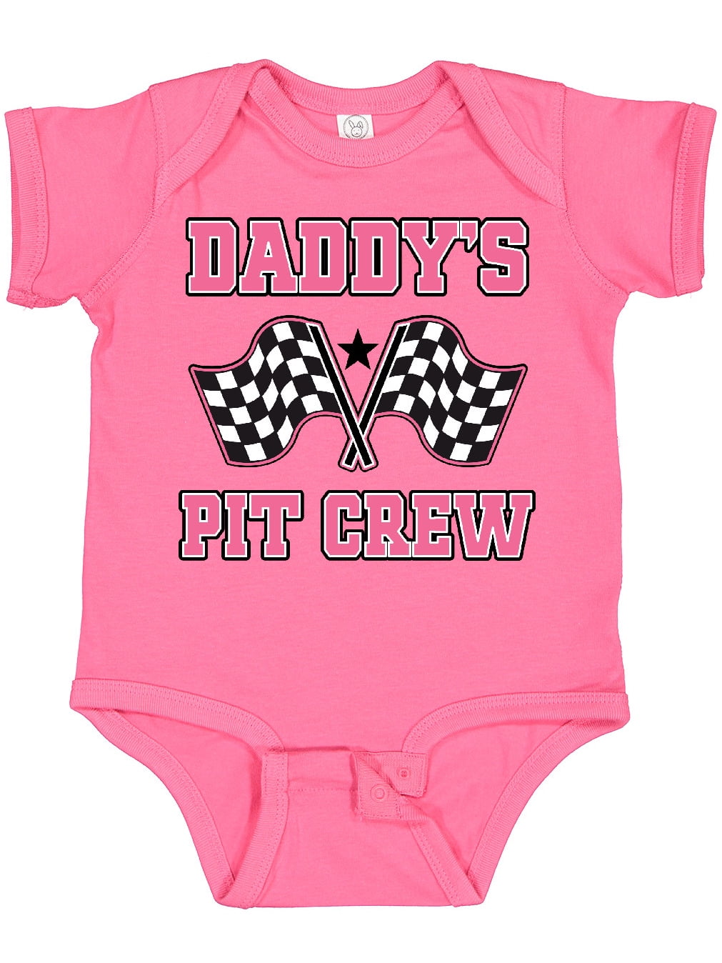 Inktastic Daddy's Pit Crew Design with Checkered Flags Girls Baby ...