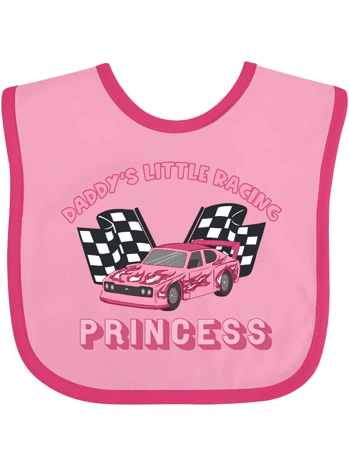 Inktastic Daddy's Racing Princess Pink Race Car Boys or Girls Baby Bib ...