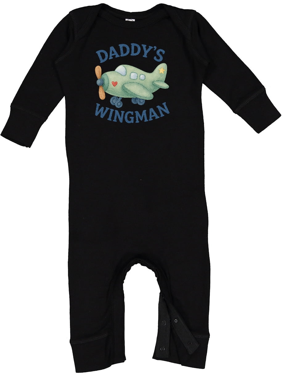 Inktastic Daddy's Wingman Airplane Design Baby Romper Coveralls ...