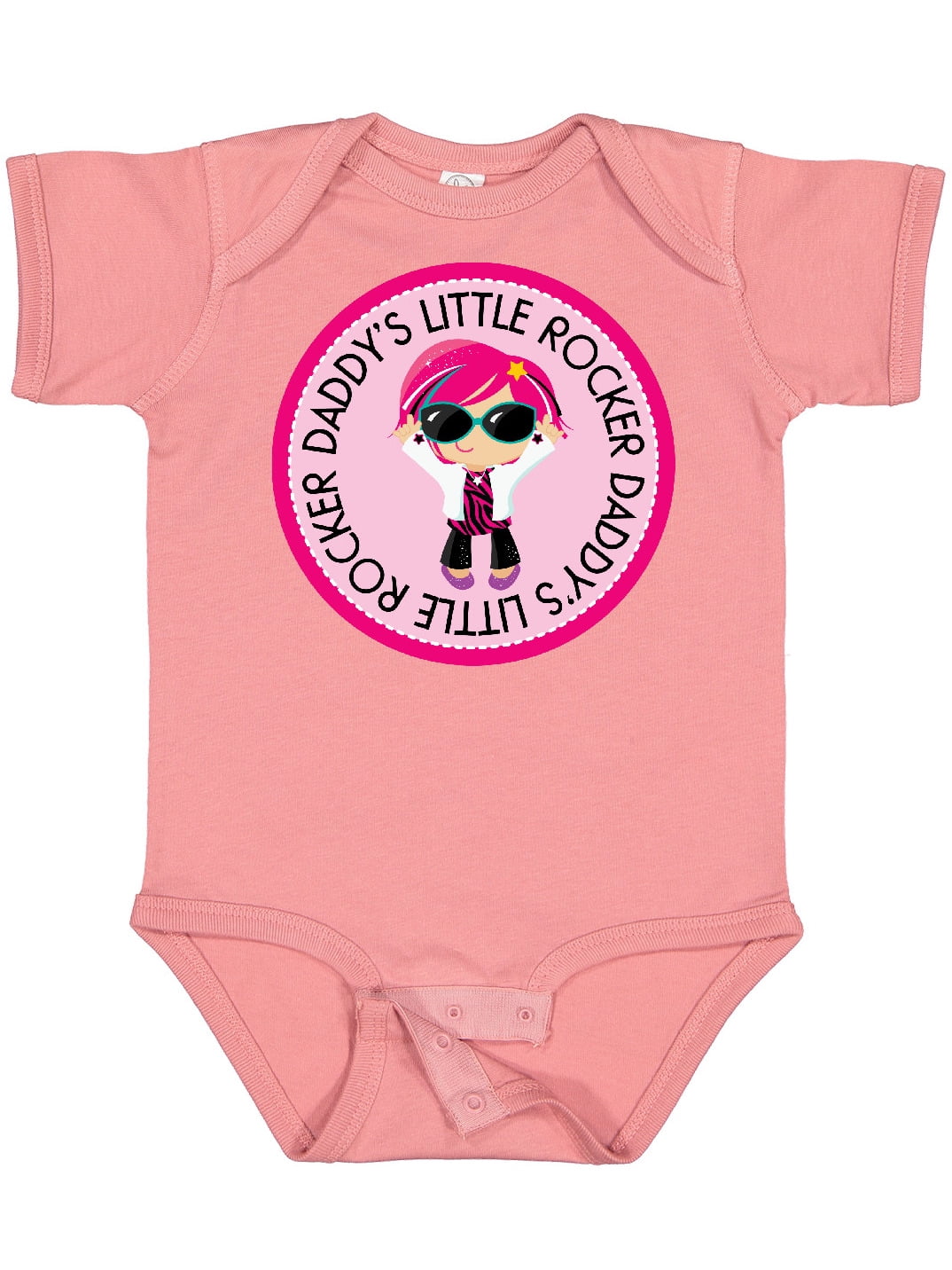 Inktastic Daddys Little Rocker Girl Girls Baby Bodysuit - Walmart.com
