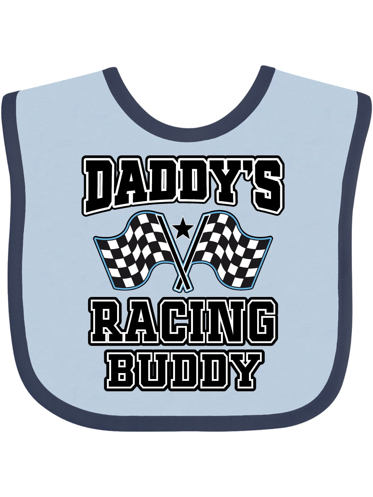 Inktastic Daddys Racing Buddy Car Flags Boys or Girls Baby Bib ...
