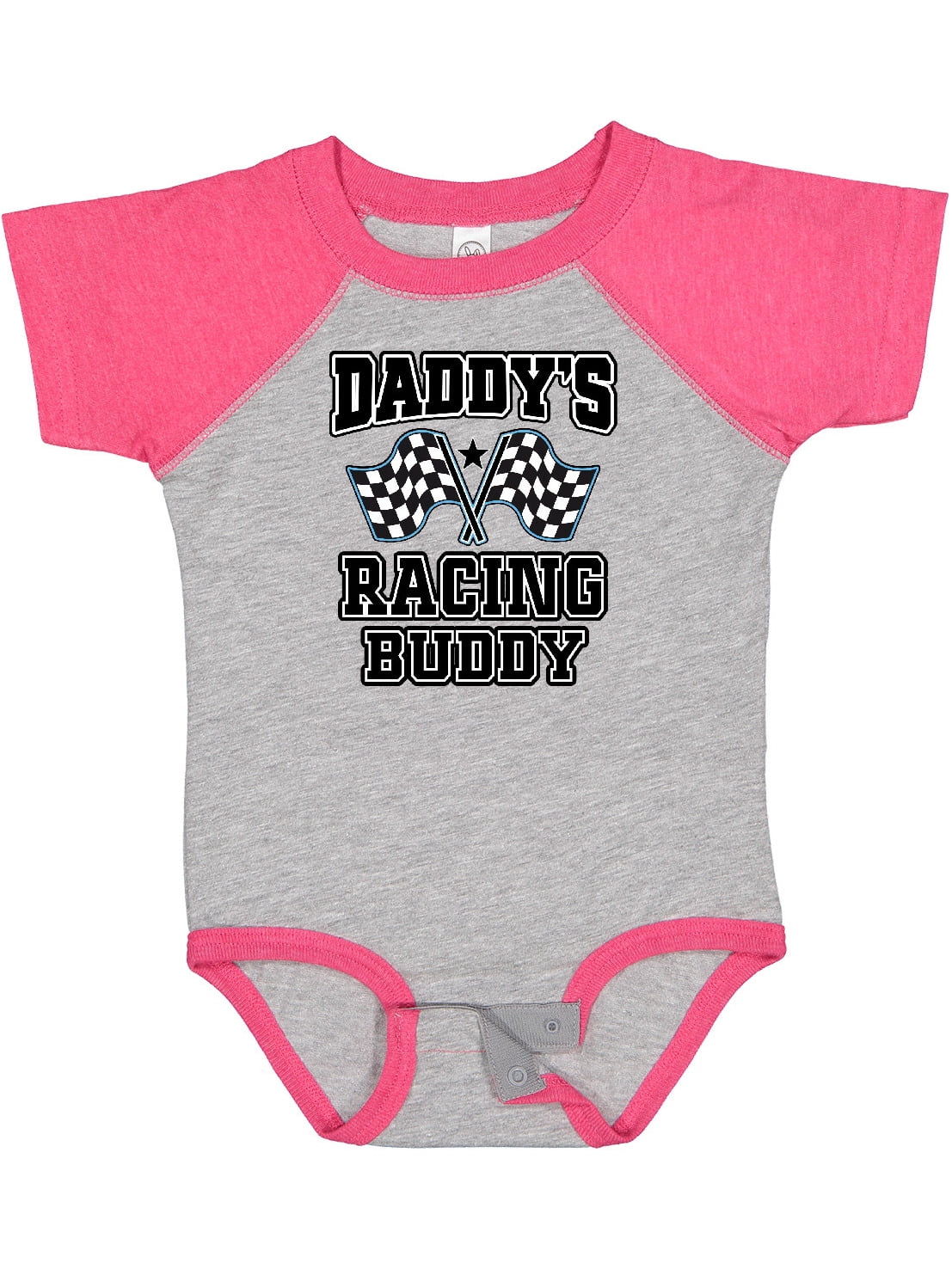 Inktastic Daddys Racing Buddy Car Flags Boys or Girls Baby Bodysuit ...