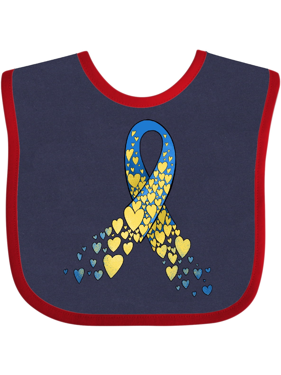 Inktastic Down Syndrome Awareness Blue and Yellow Hearts Ribbon Boys or Girls Baby Bib - Walmart.com