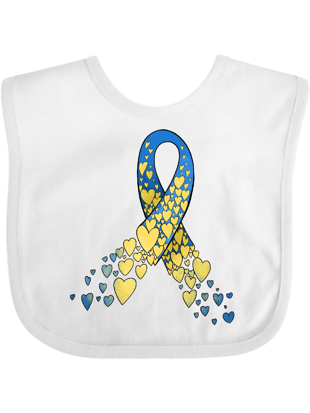 Inktastic Down Syndrome Awareness Blue and Yellow Hearts Ribbon Boys or Girls Baby Bib - Walmart.com