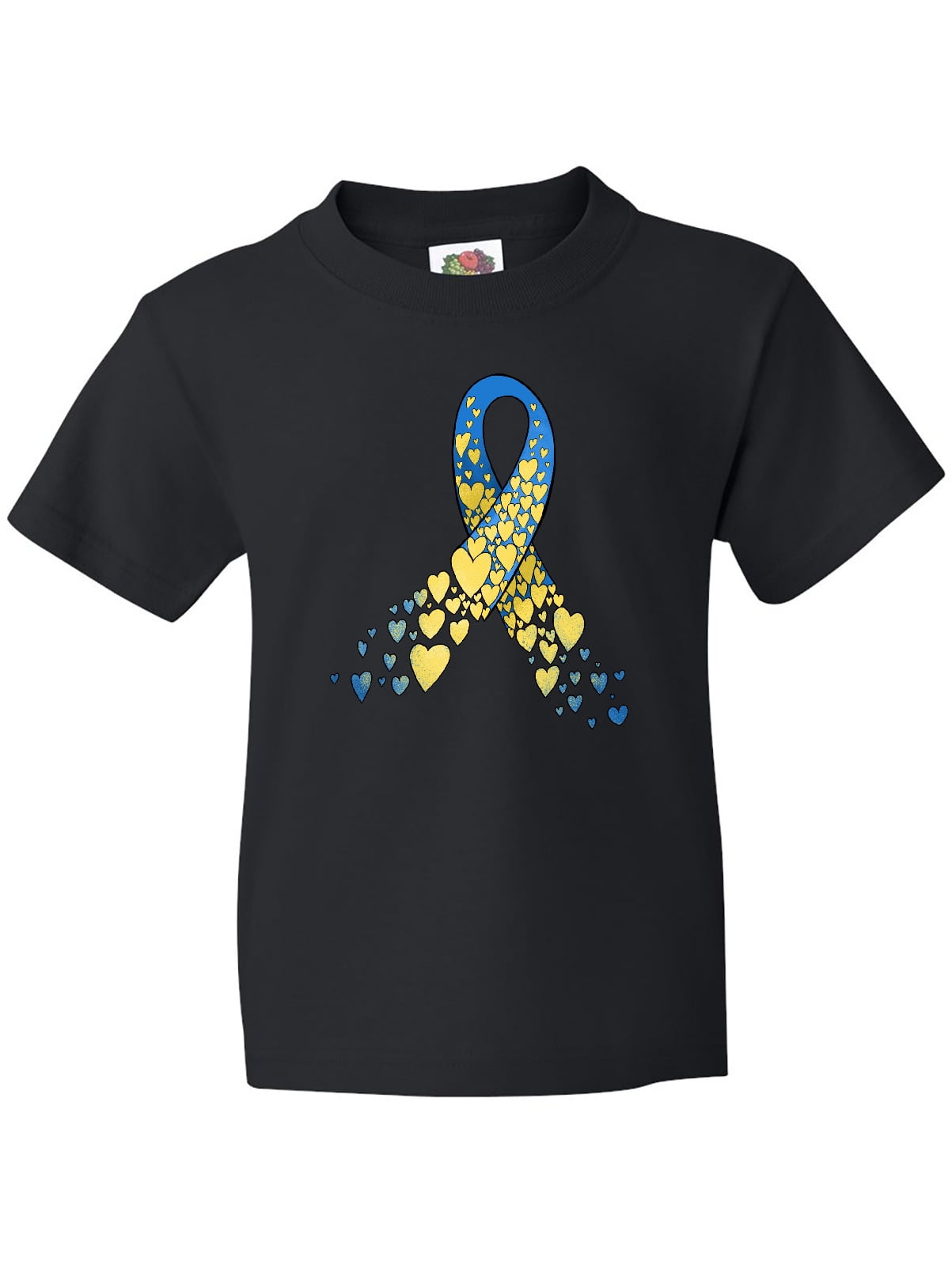 Inktastic Down Syndrome Awareness Blue and Yellow Hearts Ribbon Youth T-Shirt - Walmart.com