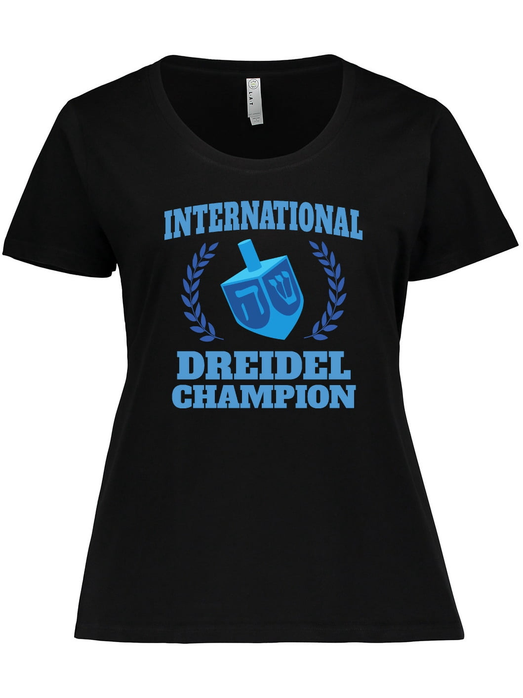 Inktastic Dreidel Champion Hanukkah with Blue Laurels Women's Plus Size ...