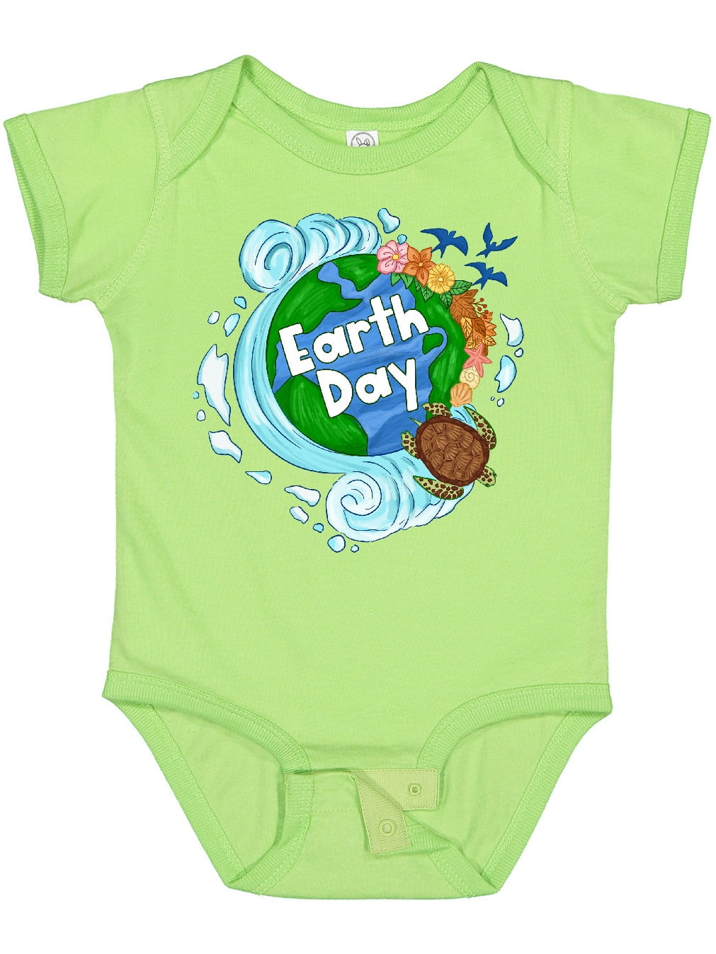 Inktastic Earth Day Turtle Planet with Waves and Birds Boys or Girls ...