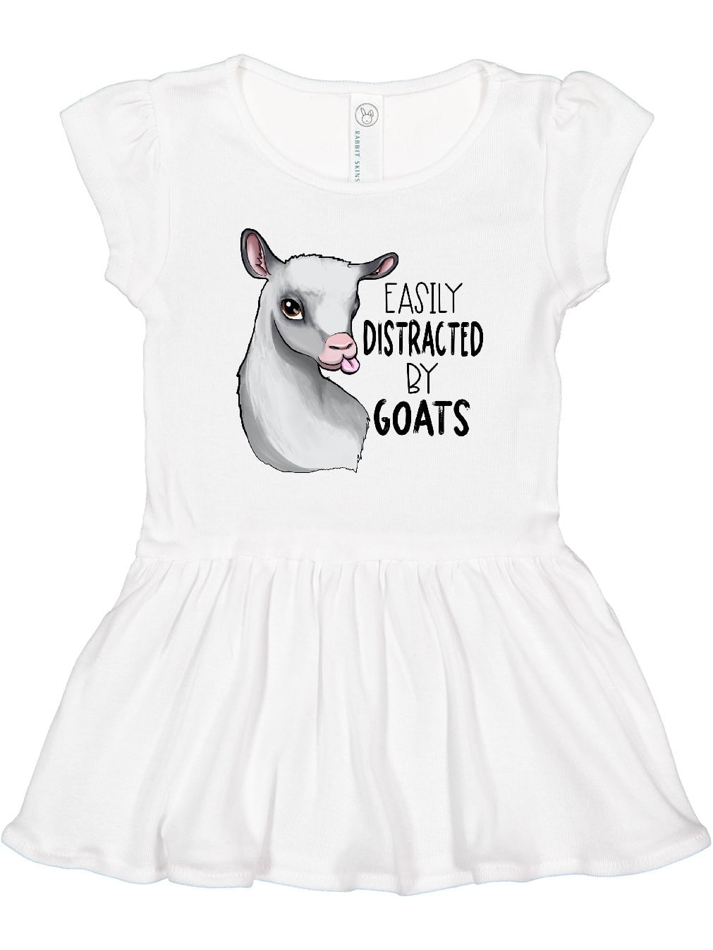 Inktastic Easily Distracted by Goats Cute Goat Girls Toddler Dress ...