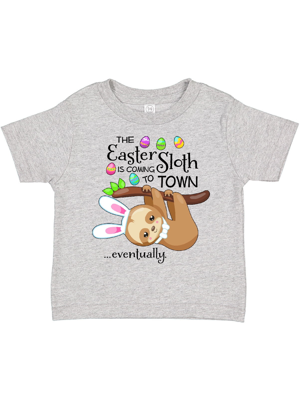 Inktastic Easter Sloth with Bunny Ears- Funny Boys or Girls Toddler T ...