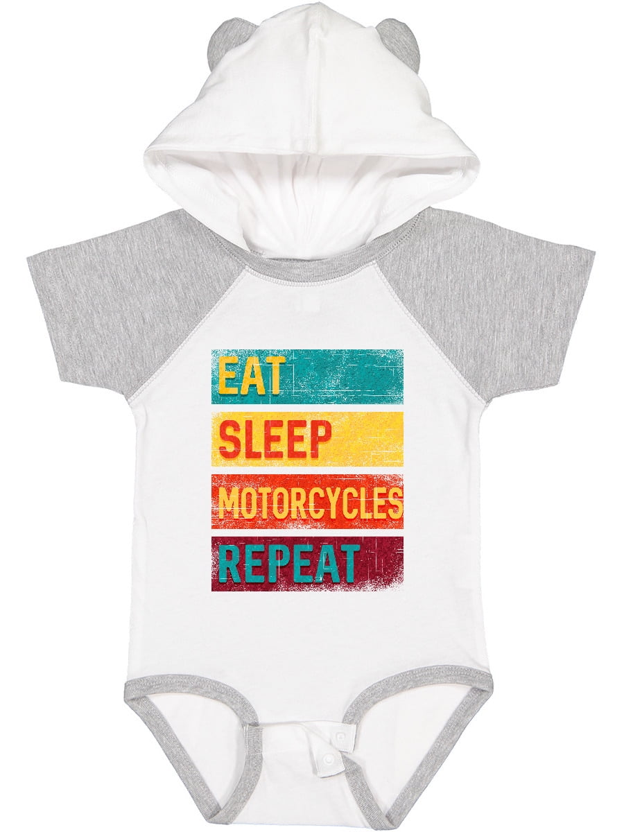 Inktastic Eat Sleep Motorcycles Repeat Boys or Girls Baby Bodysuit ...
