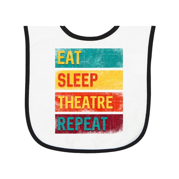 Inktastic Eat Sleep Theatre Repeat Drama for Actor Baby Terry Cloth Bib ...
