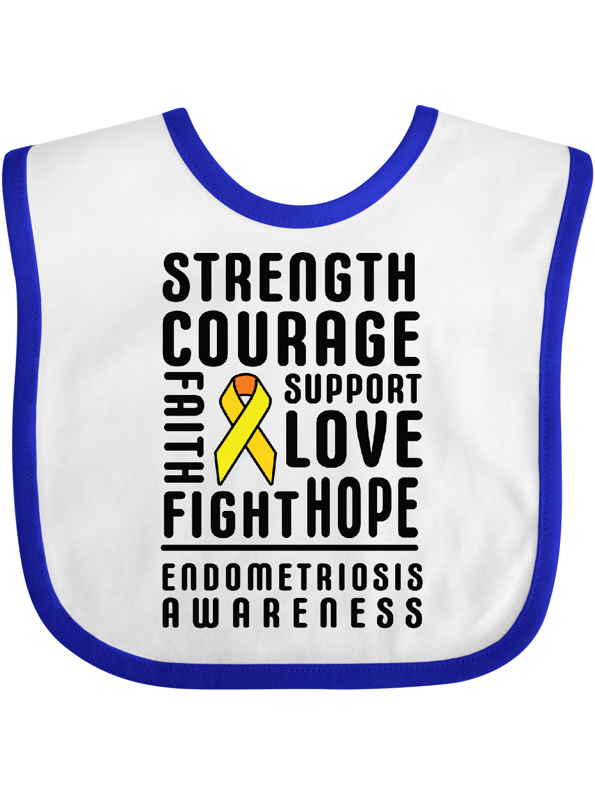 Inktastic Endometriosis Awareness Strength Courage and Support with Yellow Ribbon Boys or Girls ...