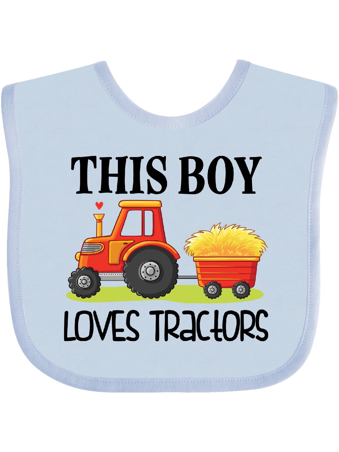 Inktastic Farming Cute Boy Loves Tractors Boys Baby Bib - Walmart.com
